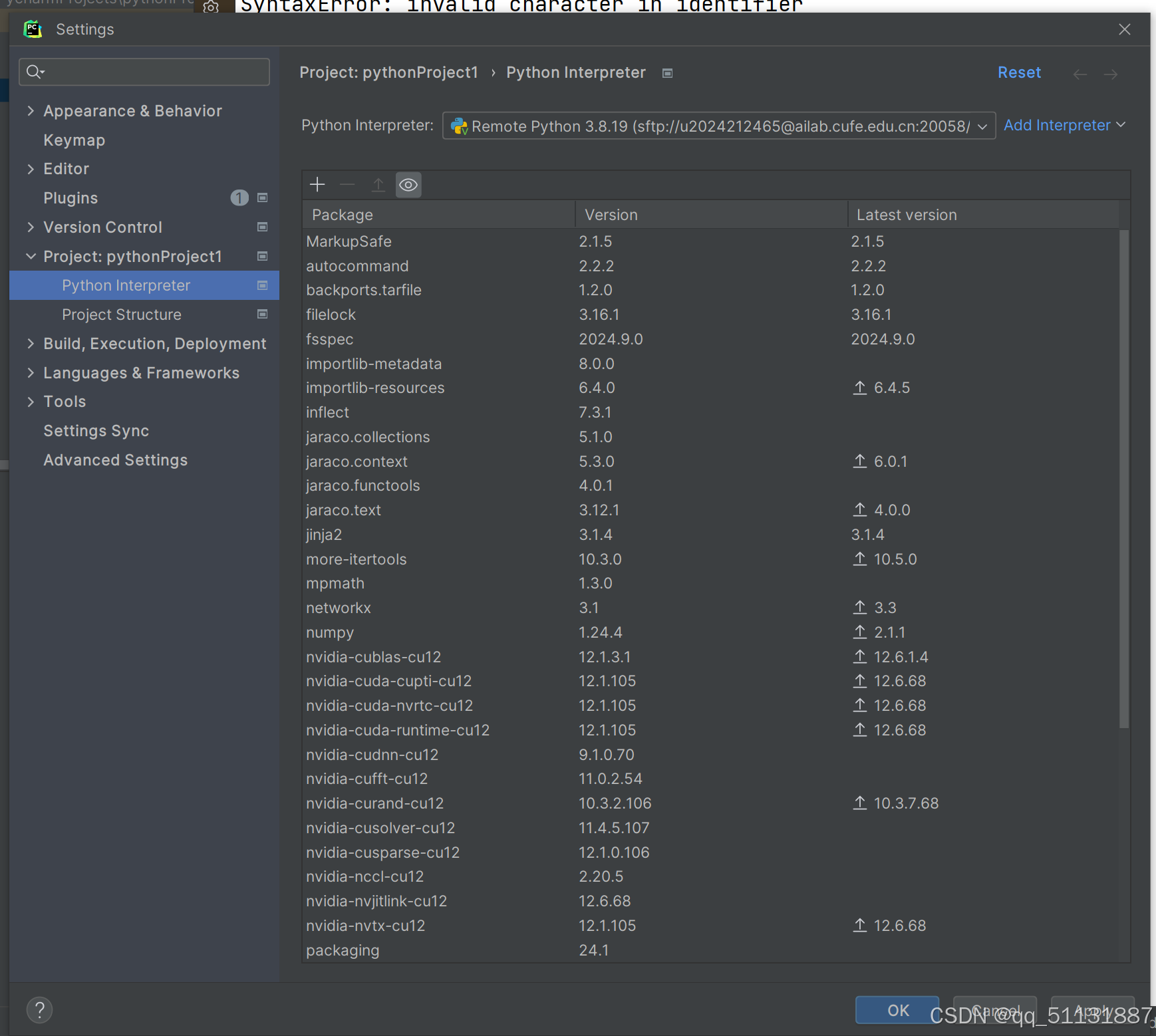 汇总版：PyCharm使用SSH服务，在虚拟环境中安装PyTorch/运行项目_pycharm ssh-CSDN博客