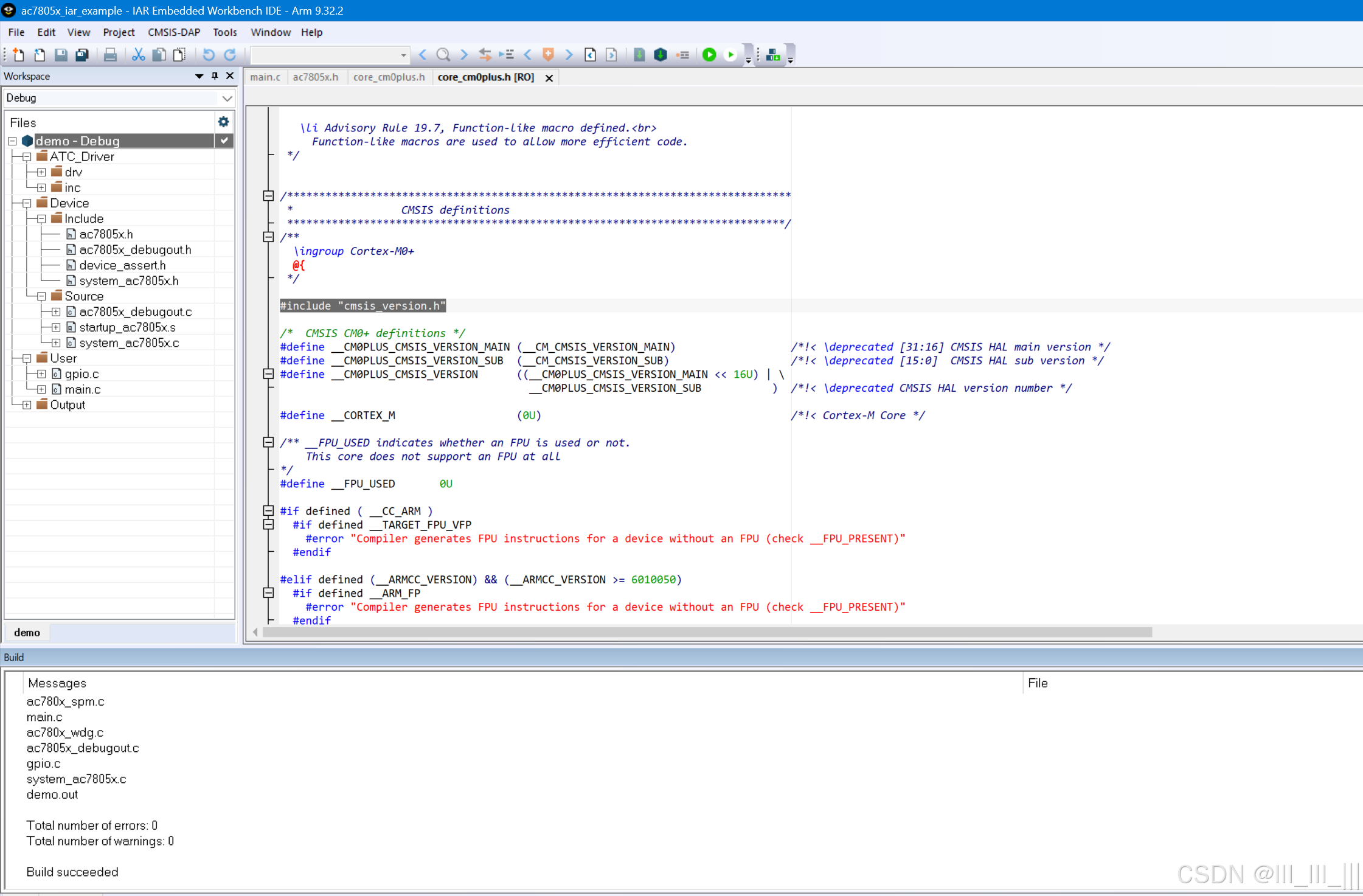 iar cannot open source file “core_cm0plus.h“ _cannot open source file core cm0plus.h-CSDN博客