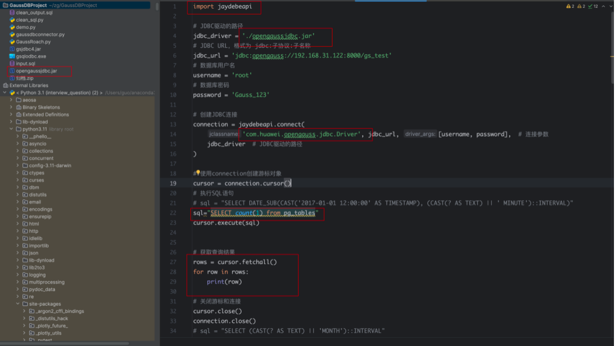 通过Python第三方包JayDeBeApi连接GaussDB-CSDN博客