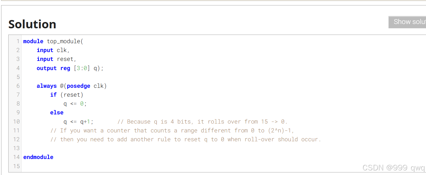 HDLbits练习7 - Four-bit binary counter(Count15)-CSDN博客