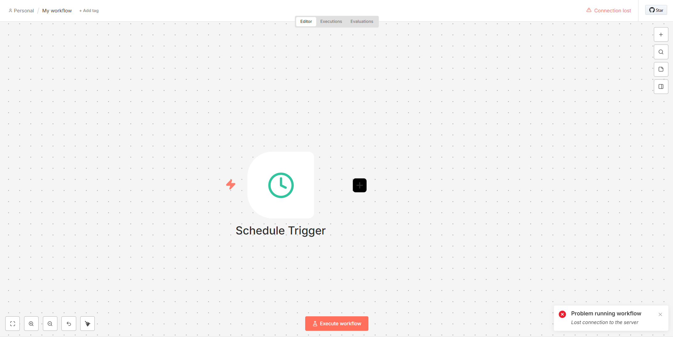 解决Docker本地部署的n8n出现Connection lost，运行出现Problem running workflow的问题-CSDN博客