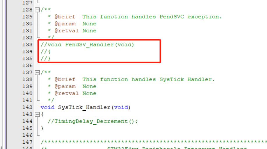 Error: L6200E: Symbol PendSV_Handler multiply defined (by os_cpu_a.o and stm32f4xx_it.o)._symbol ...