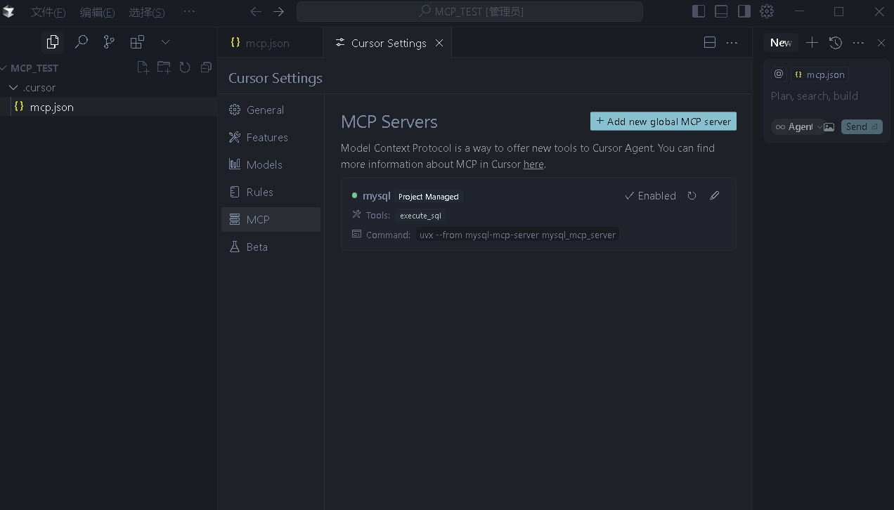 在Cursor中使用MCP_cursor mcp mysql-CSDN博客