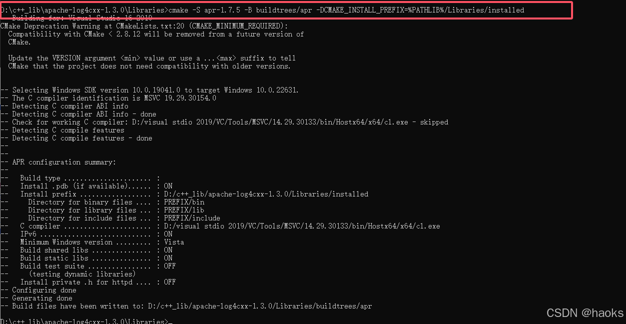 使用CMake编译Log4cxx日志库_log4cxx编译-CSDN博客