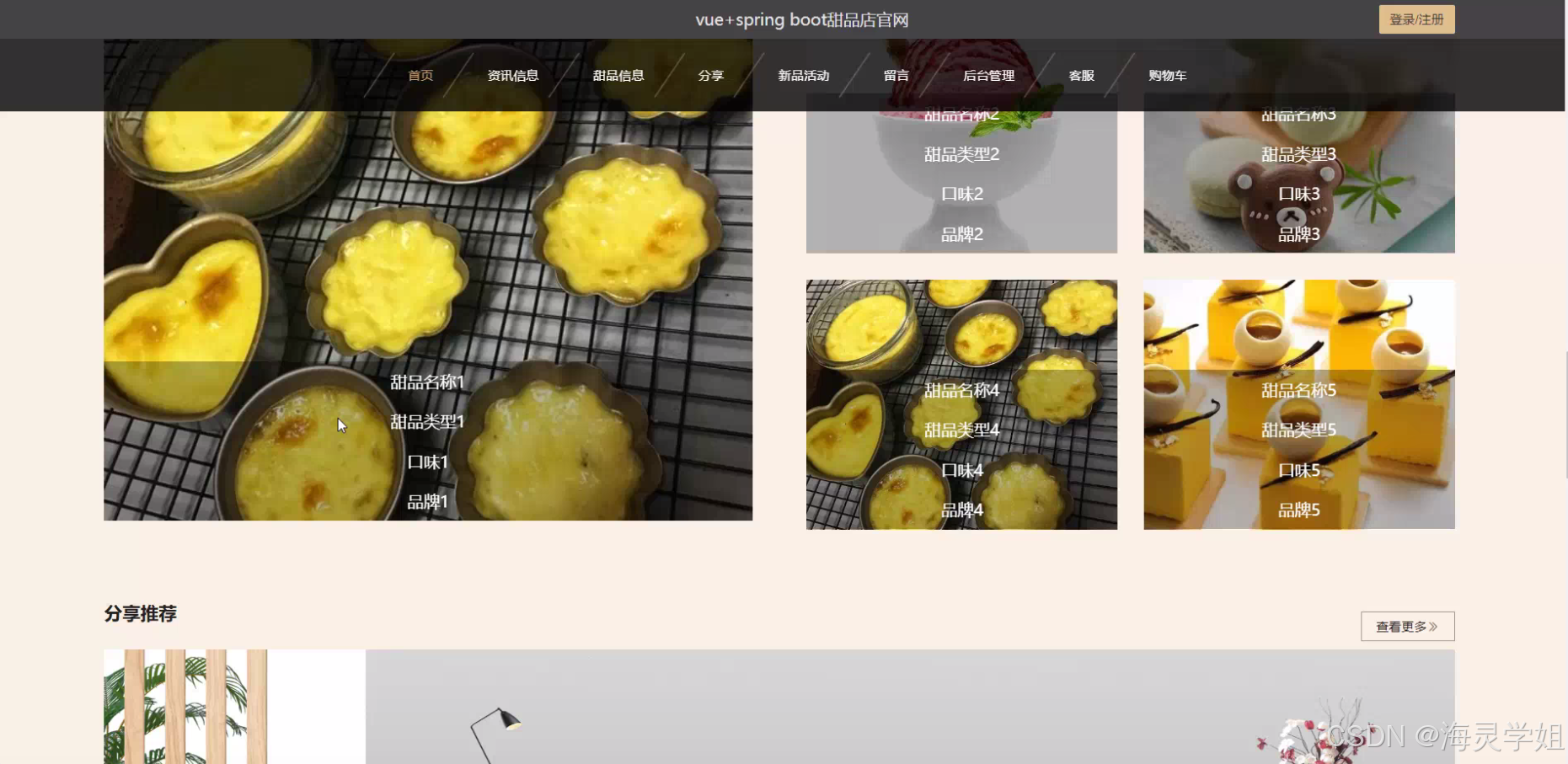 python毕设vue+spring boot甜品店官网程序+论文-CSDN博客