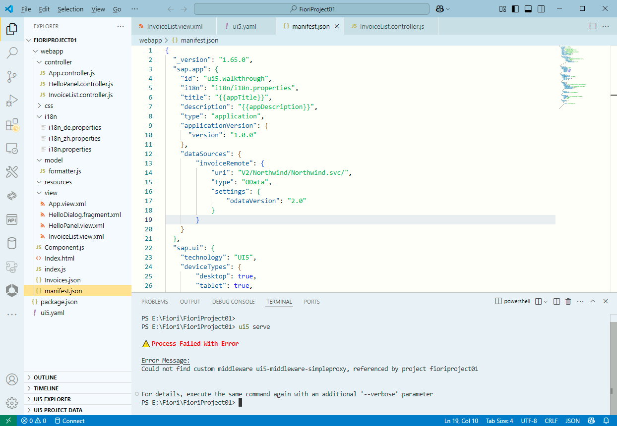 SAP学习笔记 - 开发25 - 前端Fiori开发 Remote OData Service(使用远端Odata服务)，代理中间件（ui5-middleware-simpleproxy ...