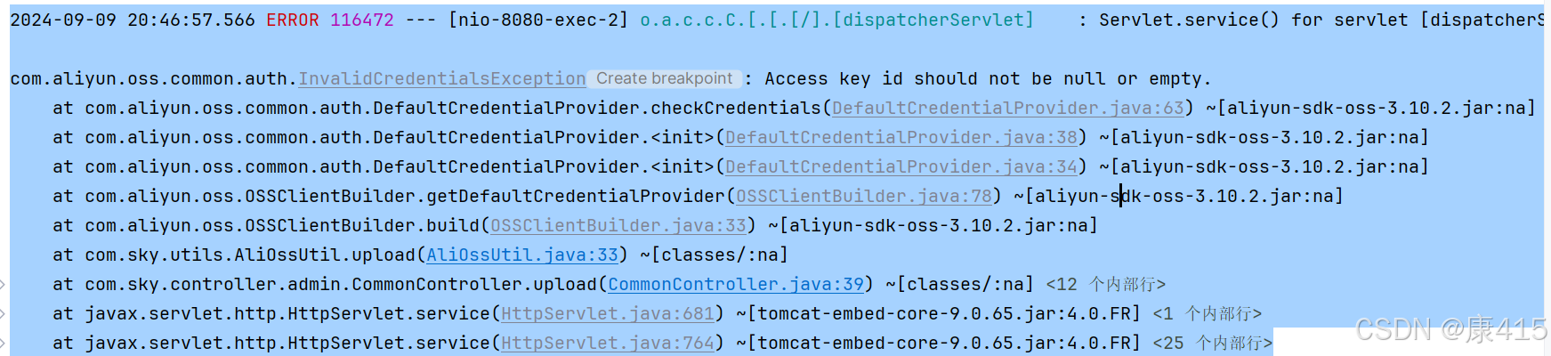 苍穹外卖菜单管理-文件上传失败_cannot invoke "com.sky.utils.aliossutil.upload(byt-CSDN博客