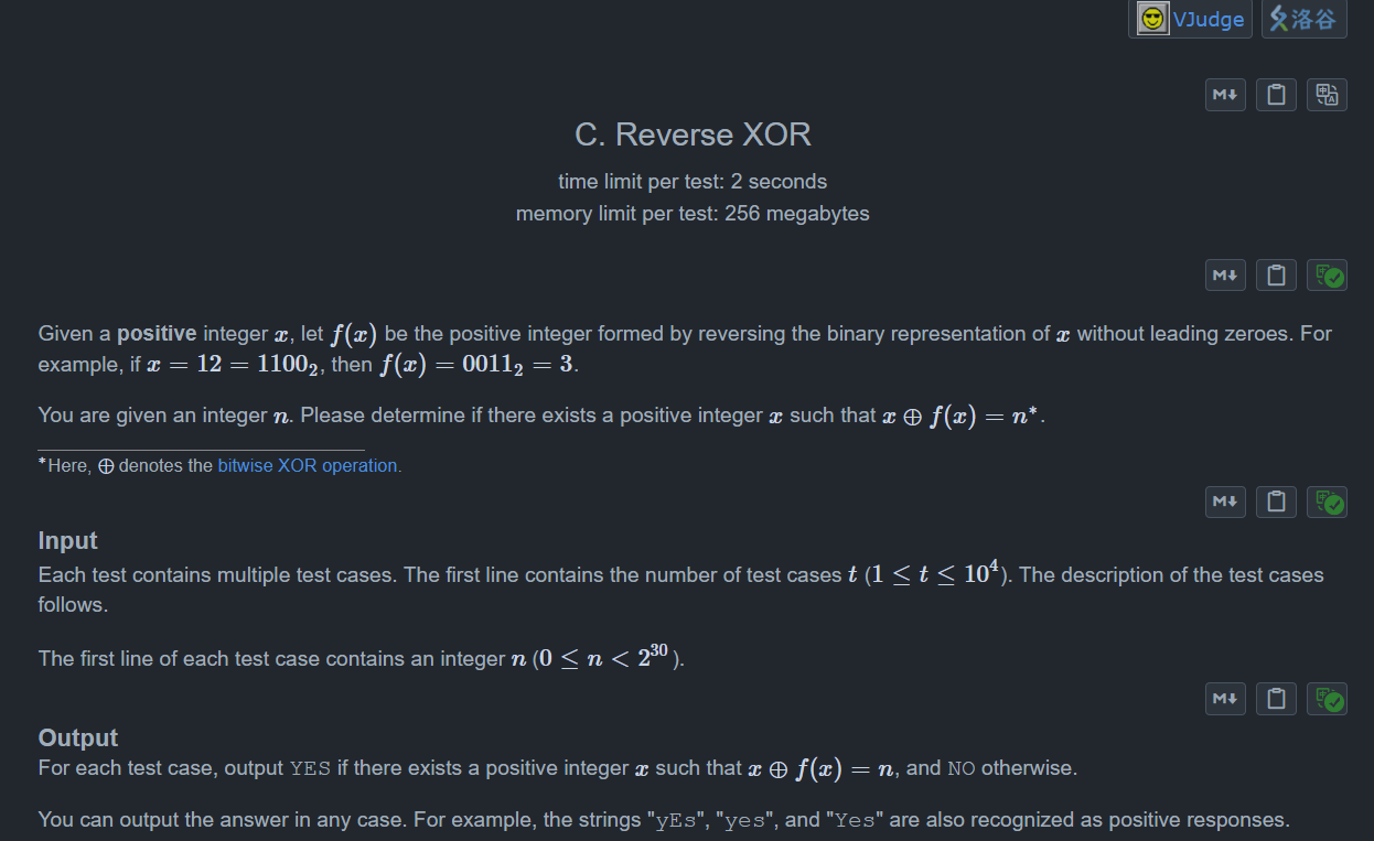 【每日算法】 Codeforces Round 1058(div2) 【C . Reverse XOR】 2025.10.13-CSDN博客
