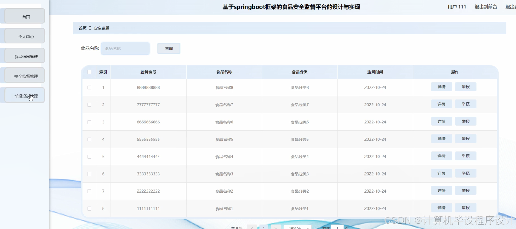 【开题报告】基于springbootvue框架的食品安全监督平台的设计与实现(程序源码论文 计算机毕业设计基于spring Boot的食品安全监管系统的设计与实现开题报告 Csdn博客