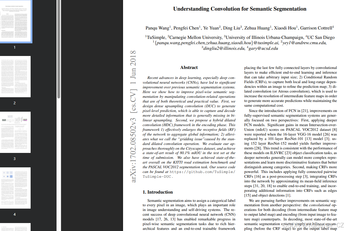 TuSimple-DUC: Understanding Convolution for Semantic Segmentation——理解卷积在语义分割中的应用-CSDN博客