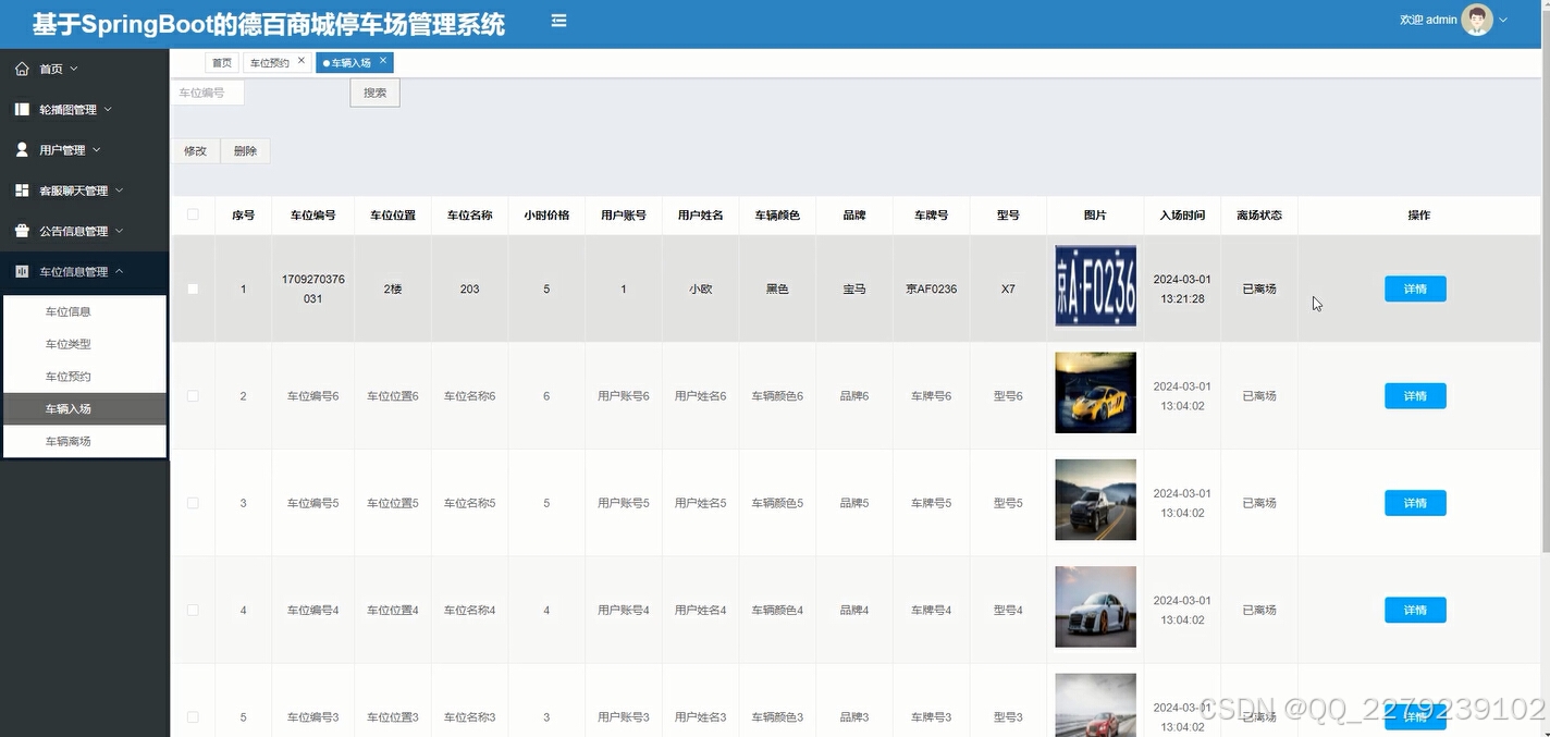 267基于java ssm springboot商场商城停车场管理系统停车位预约（源码+文档+运行视频+讲解视频）-CSDN博客