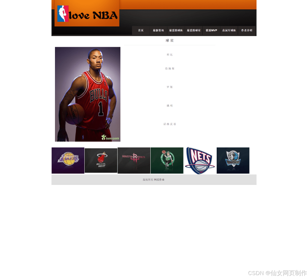 474.大学生HTML期末大作业 —【NBA篮球体育主题网页(7页)】 Web前端网页制作 html+css-CSDN博客