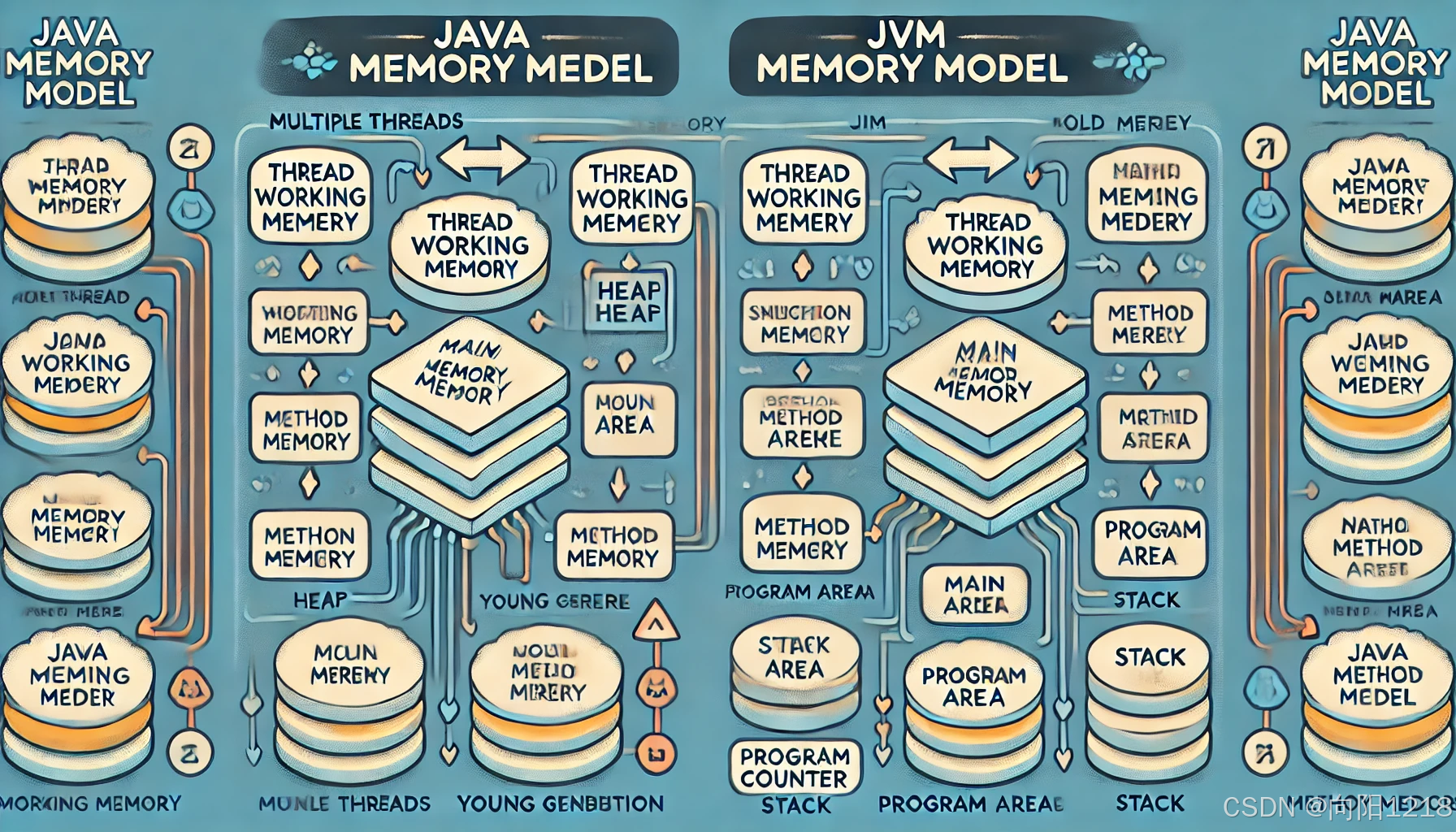 Java 内存模型 (Java Memory Model, JMM) 与 JVM 内存模型的区别_java内存模型和jvm内存模型的区别-CSDN博客