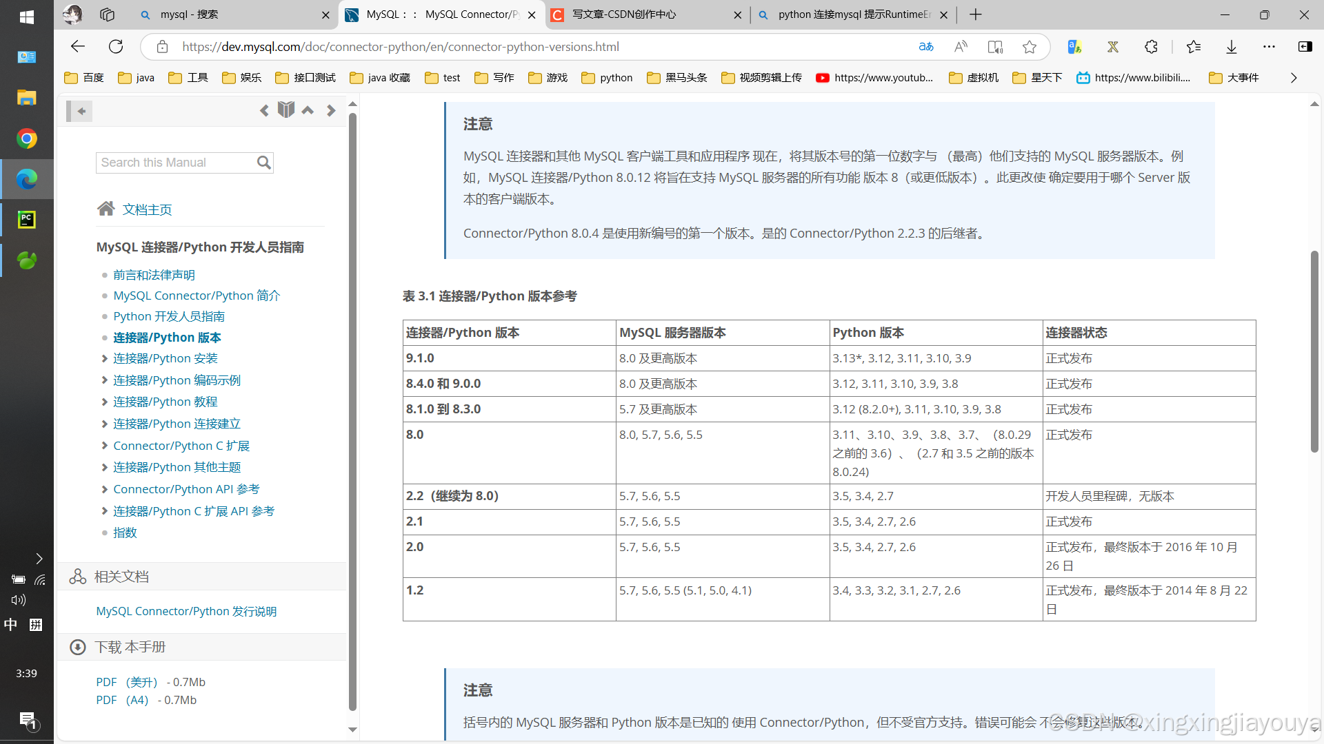 python连接mysql 报错RuntimeError: Failed raising error_runtimeerror: failed ...