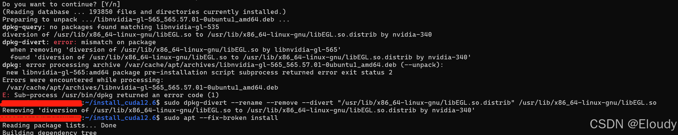 diversion of /usr/lib/x86_64-linux-gnu/libEGL.so to /usr/lib/x86_64 ...