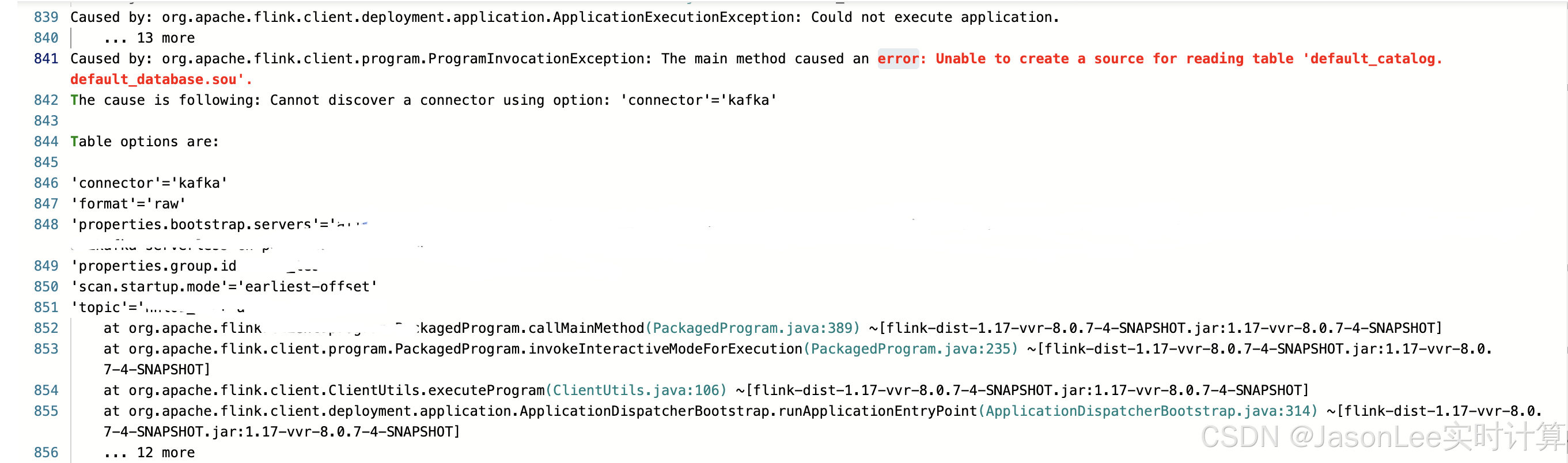 Could not find any factory for identifier ‘kafka‘ that implements ‘org.apache.flink.table ...