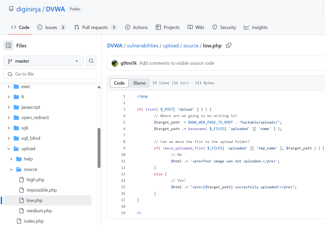 看完就能解决！DVWA靶场low难度file upload模块报错Warning: require_once(vulnerabilities\upload\source\low.php ...