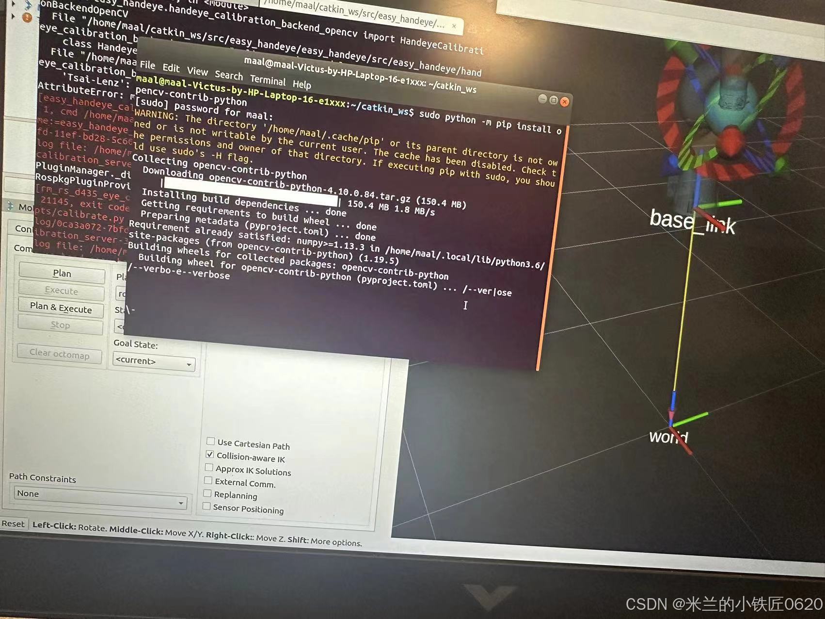 [easy_handeye_calibration_server_robot-2] process has died [pid 23620, exit code 1, cmd /home ...