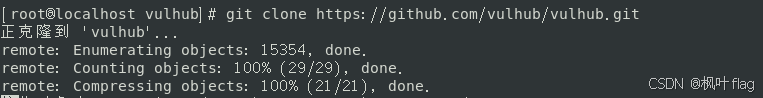 [root@localhost vulhub]# git clone https://github.com/vulhub/vulhub.git出现的问题_git clone vulhub ...