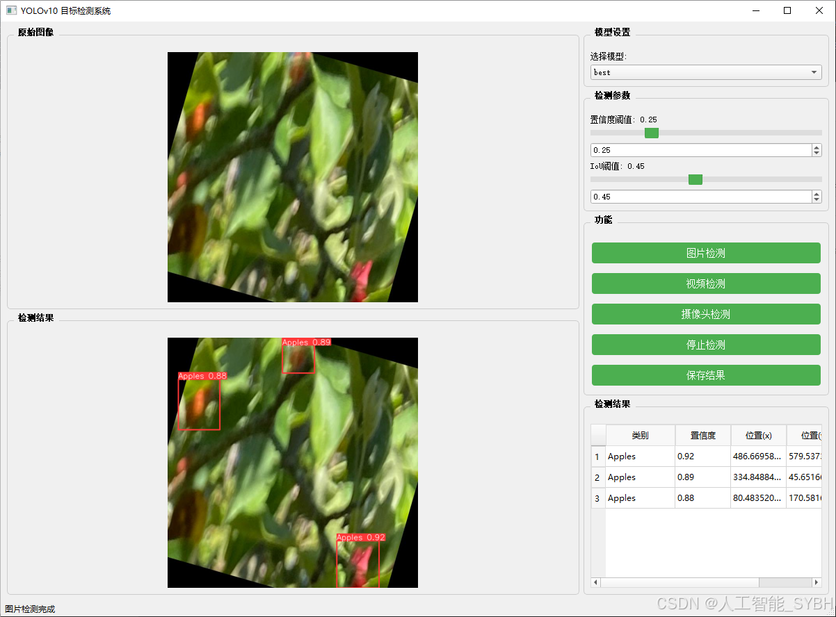 基于YOLOv10深度学习的树上苹果检测系统（YOLOv10+YOLO数据集+UI界面+Python项目源码+模型）_梨树地进行数据集 roi-CSDN博客