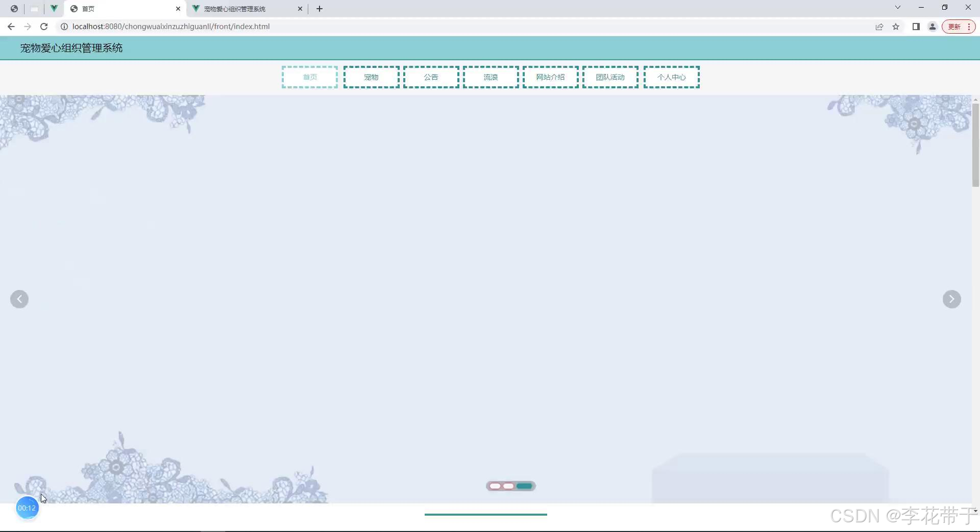 Java课程设计(免费)springboot宠物爱心组织管理系统 包含文档代码讲解 Csdn博客