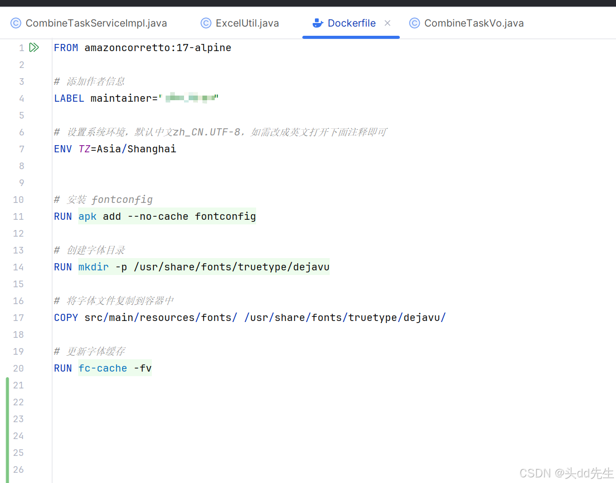 Caused by: java.lang.RuntimeException: Fontconfig head is null, check your fonts or fonts ...