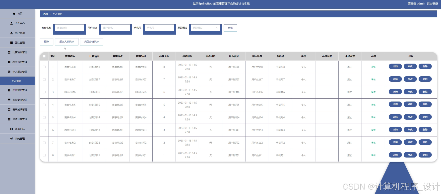 【开题报告】基于springbootvue赛事管理平台的设计与实现(程序源码论文 计算机毕业设计基于springboot框架与vue框架的ti赛事观看系统 Csdn博客
