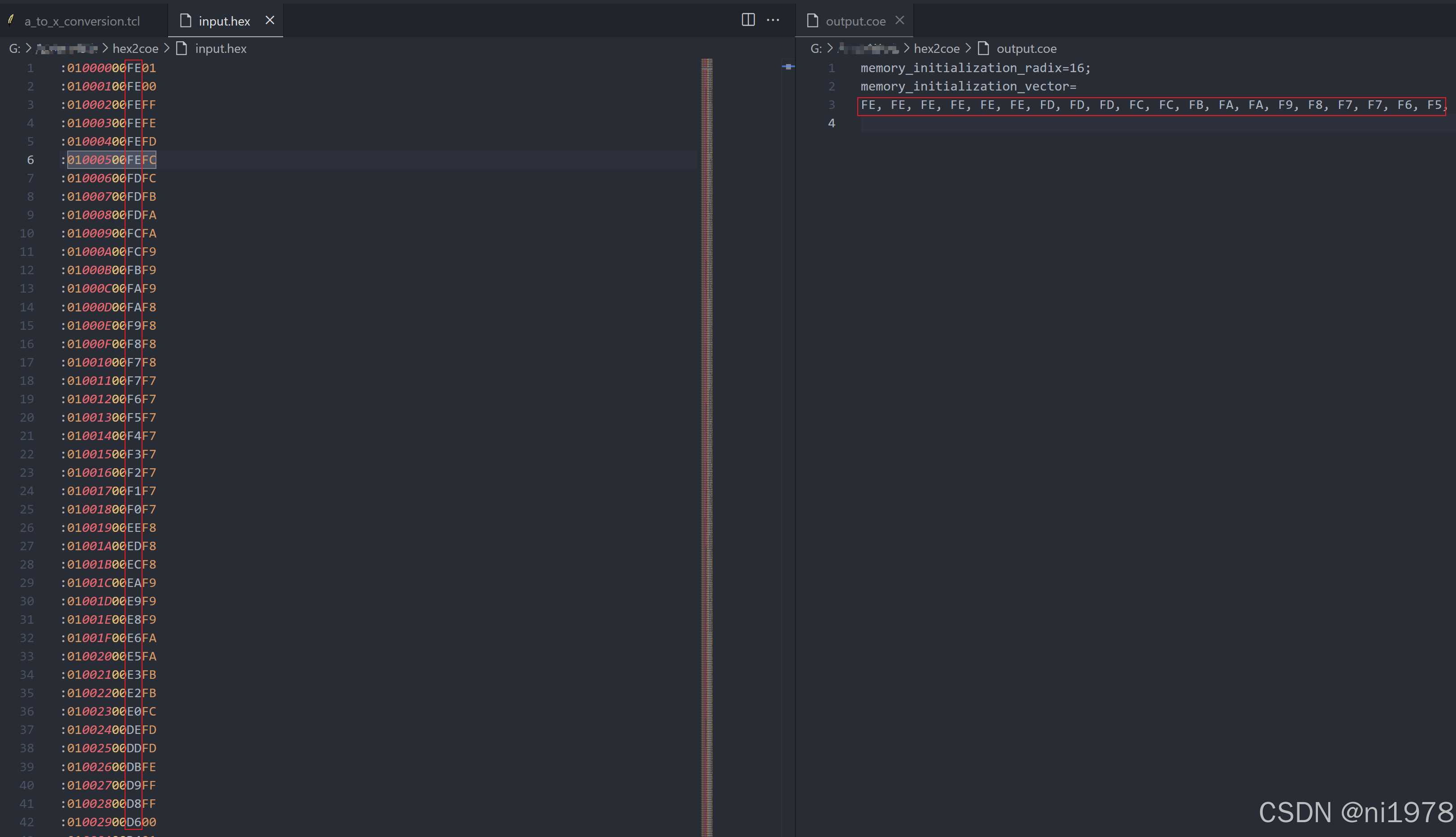 使用Vivado将hex文件转换成coe文件_hex转coe-CSDN博客