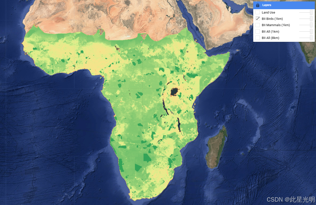 GEE数据集：撒哈拉以南非洲生物多样性完整性指数（BII）-CSDN博客
