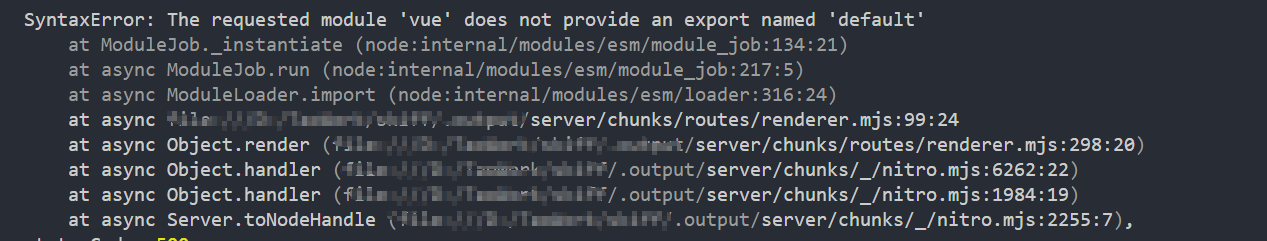 使用 nuxt4 打包后预览时遇到 The requested module ‘vue‘ does not provide an export ...