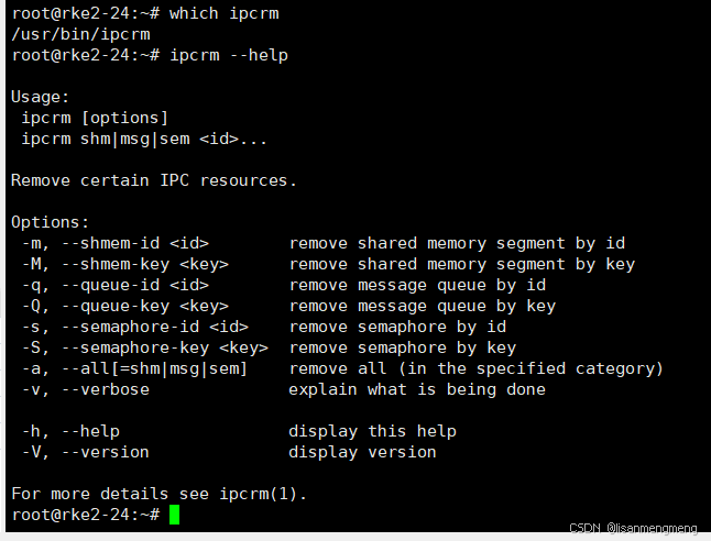 Linux 操作系统下ipcrm 命令介绍和使用案例-CSDN博客