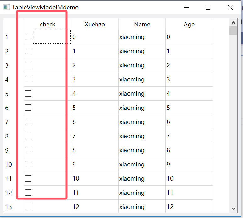 QTableView 添加CheckBox使用实例(2)-CSDN博客