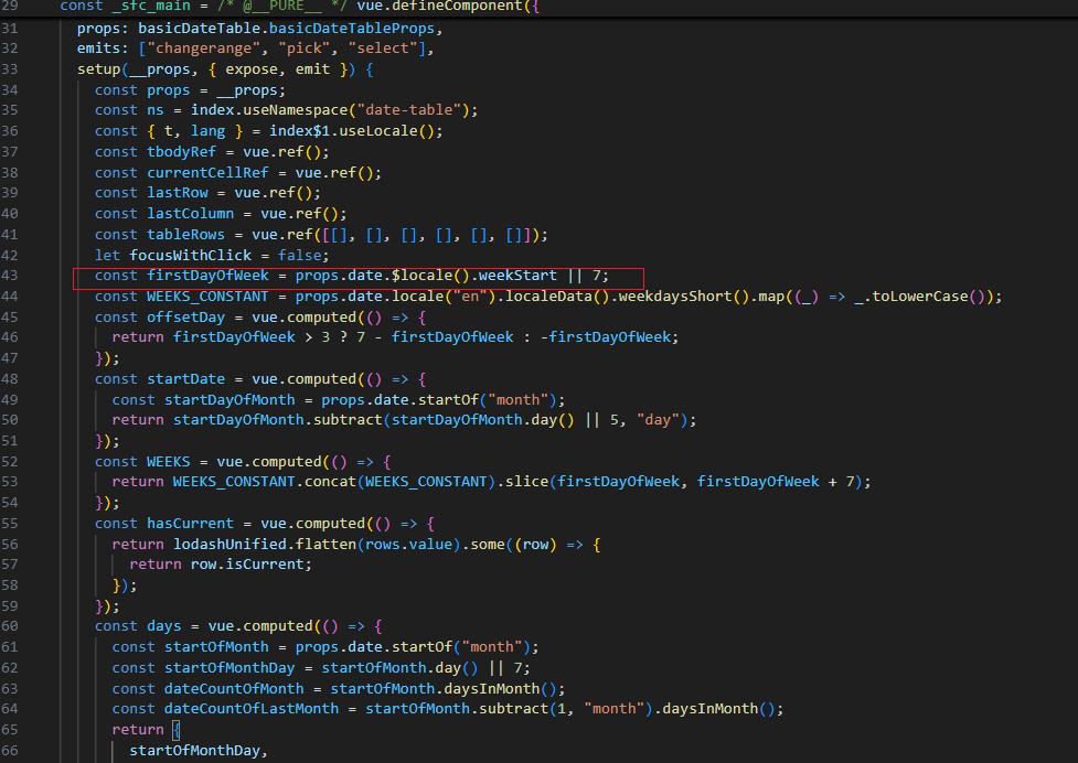 Element UI和Element Plus修改datePicker的周起始日_element firstdayofweek-CSDN博客