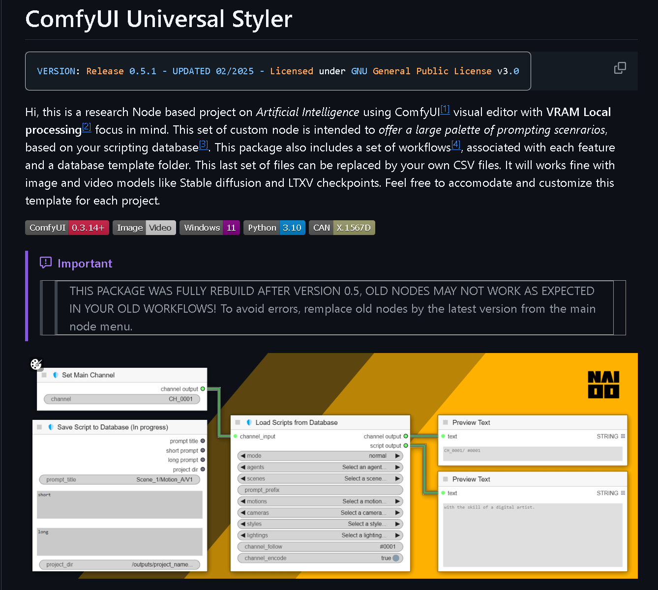【笔记】解决 ComfyUI 节点 ComfyUI-Universal-Styler 安装后 No naistyles.csv found 报 ...