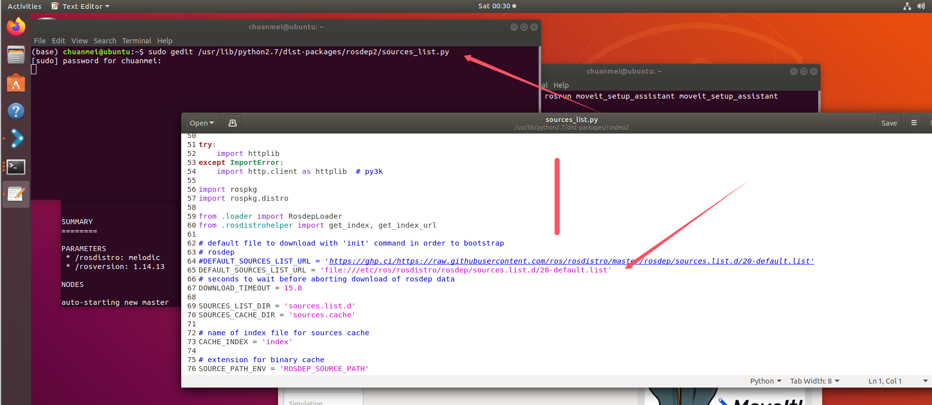 Errno 111] Connection refused＞ (https://raw.githubusercontent.com/ros/rosdistro/master/index-v4 ...