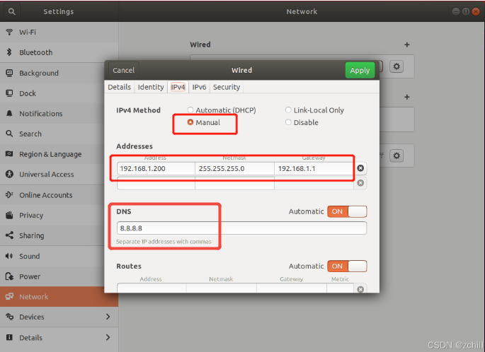 ubuntu18.04 设置静态地址（验证可行）_ubuntu18.04配置ip-CSDN博客