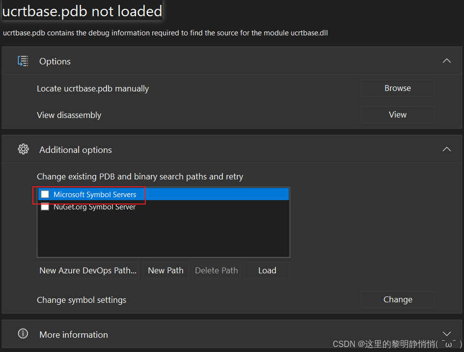 Win32环境下Microsoft Visual C++ Runtime Library && ucrtbasebase.pdb not loaded_ucrtbased.pdb ...