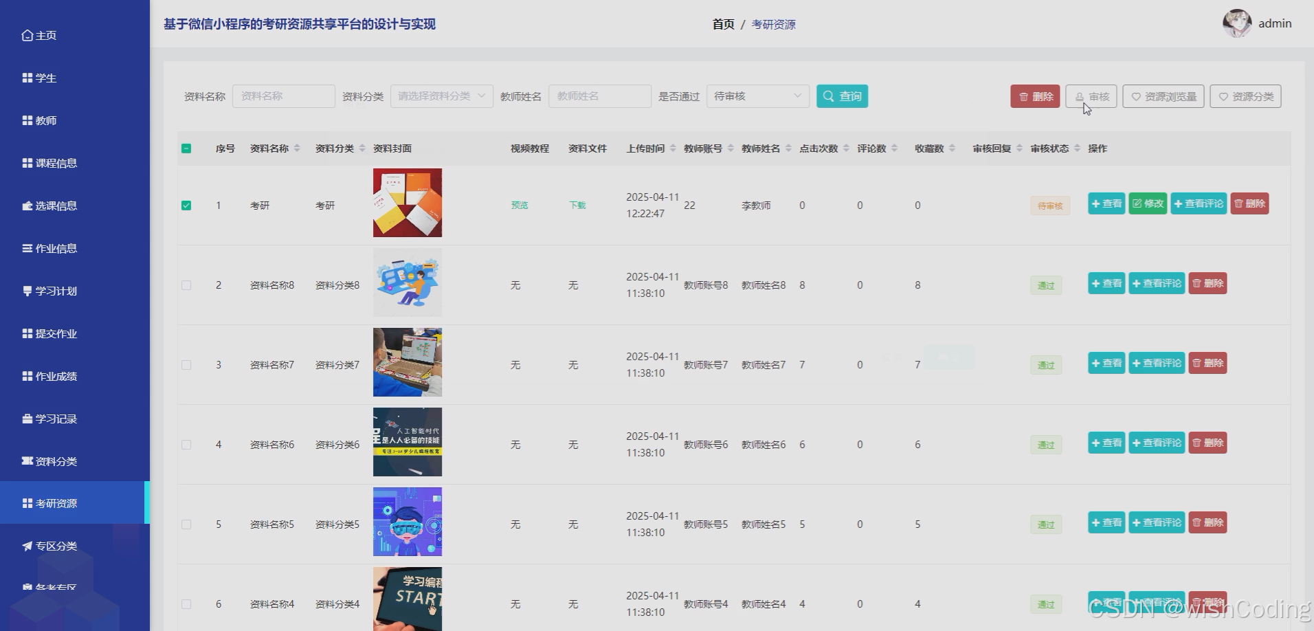 基于Java的springboot/SSM+vue.js+uniapp小程序的基于微信小程序的考研资源共享平台附带文章源码部署视频讲解等-CSDN博客