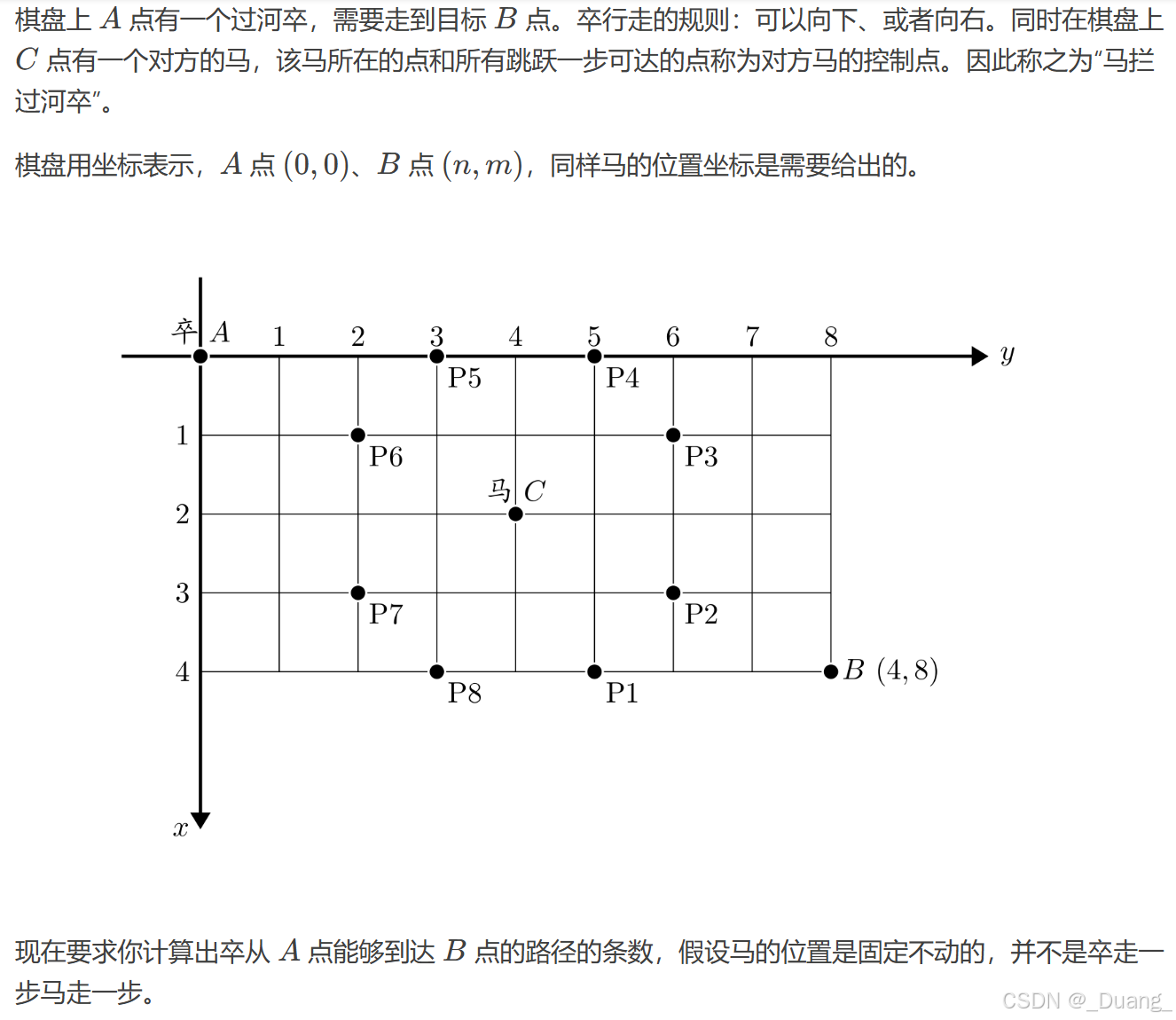 洛谷题解(Java) P1002 [NOIP 2002 普及组] 过河卒-CSDN博客