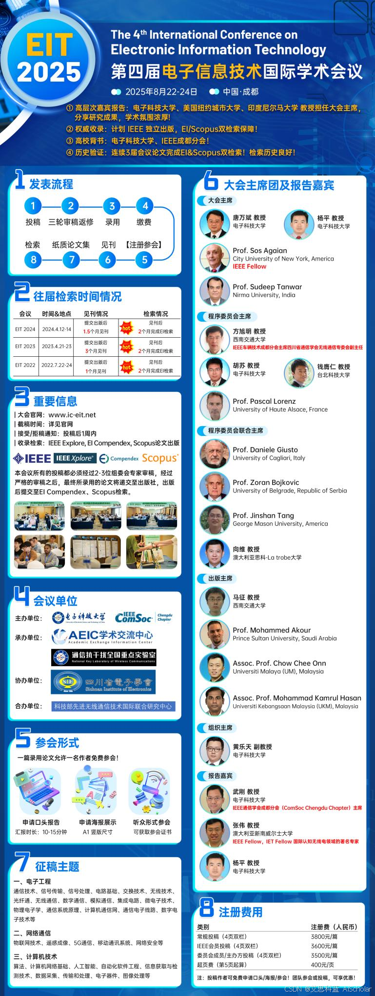 【8月22-24日，成都】【电子科技大学、IEEE成都分会主办丨IEEE出版】第四届电子信息技术国际学术会议（EIT 2025）_ieee成都分会与ieee中国联合会-CSDN博客