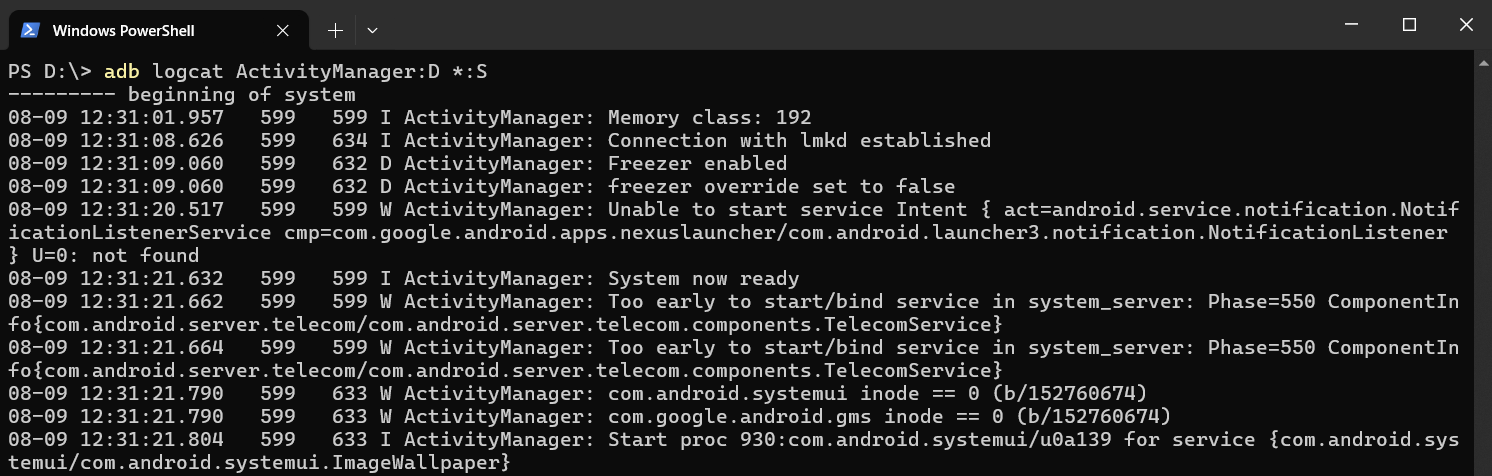 adb详细教程（六）-使用 Logcat 查看日志_adb logcat-CSDN博客