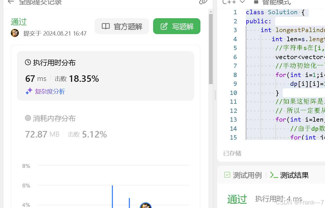 LeetCode---516. 最长回文子序列（动态规划）-CSDN博客