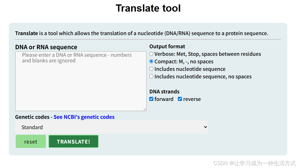 在线版Translate tool--生信工具66_expasy translate tool-CSDN博客