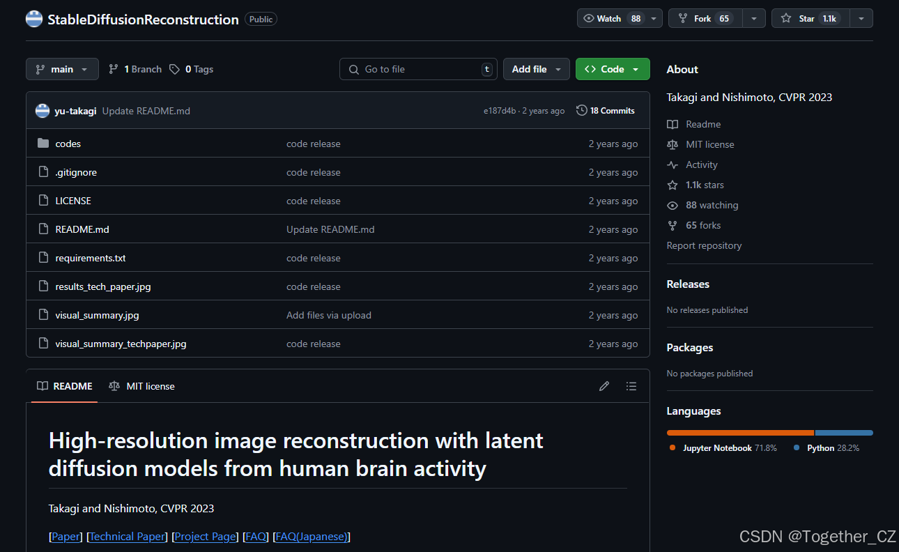 High-resolution image reconstruction with latent diffusion models from human brain activity-CSDN博客