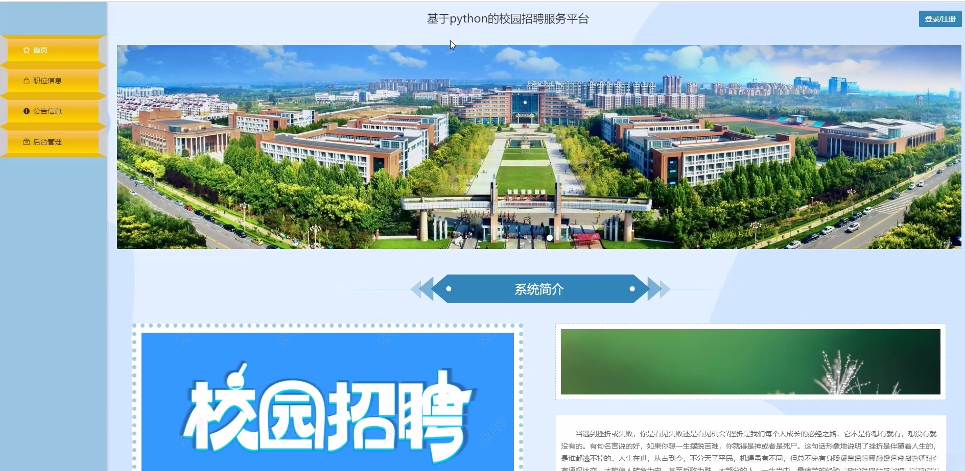 2024校园招聘服务平台(Python)-Django.VUE【数据库设计、论文、源码、开题报告】-CSDN博客