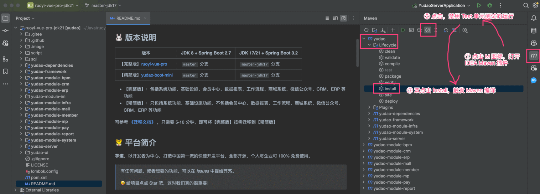 IDEA导入并启动若依项目步骤（SpringBoot+Vue3）_idea导入若依框架教程-CSDN博客