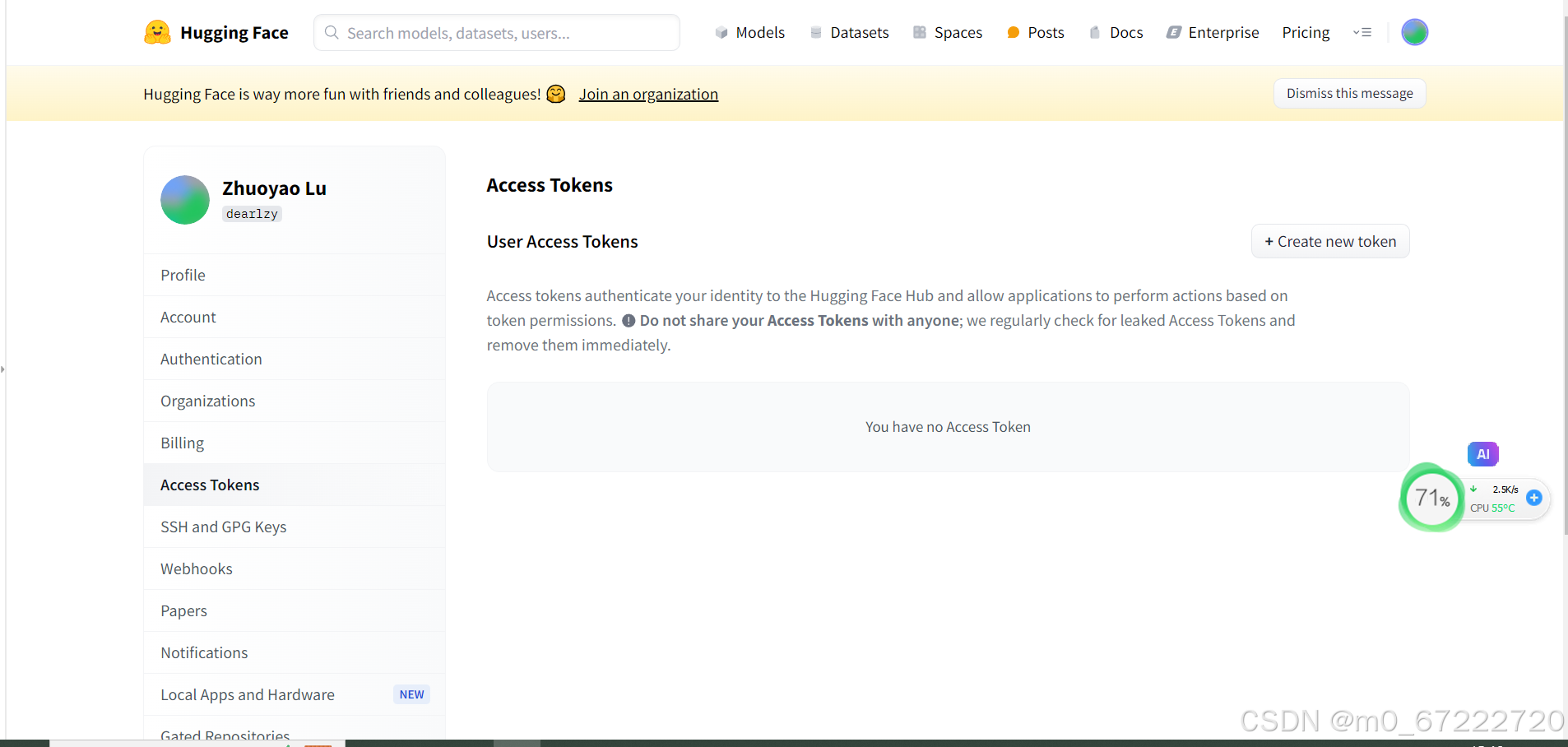 InternLM Camp4 L0G4000 玩转HF社区-CSDN博客