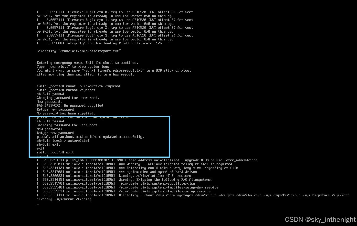 Red Hat关于重置root密码（破解root密码）_redhat重置root密码-CSDN博客