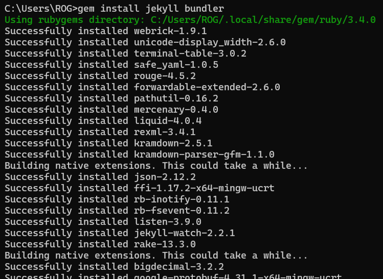 在Windows下安装Jekyll和Bundler以预览静态网站_gem install jekyll bundler-CSDN博客